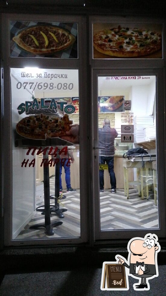 Menu at Pizza „Spalato“ restaurant, Bitola