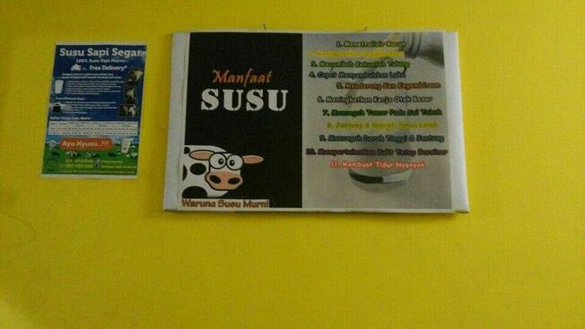 Menu at Susu Sapi Segar cafe, Pisangan