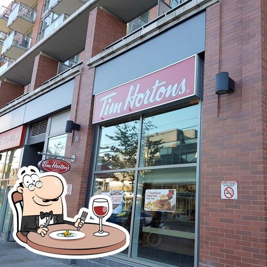 Menu at Tim Hortons fast food, Toronto, Queen St W