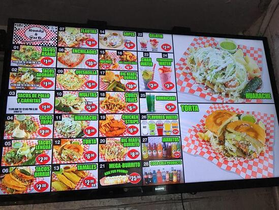 Menu at Ready & Out fast food, Prosser