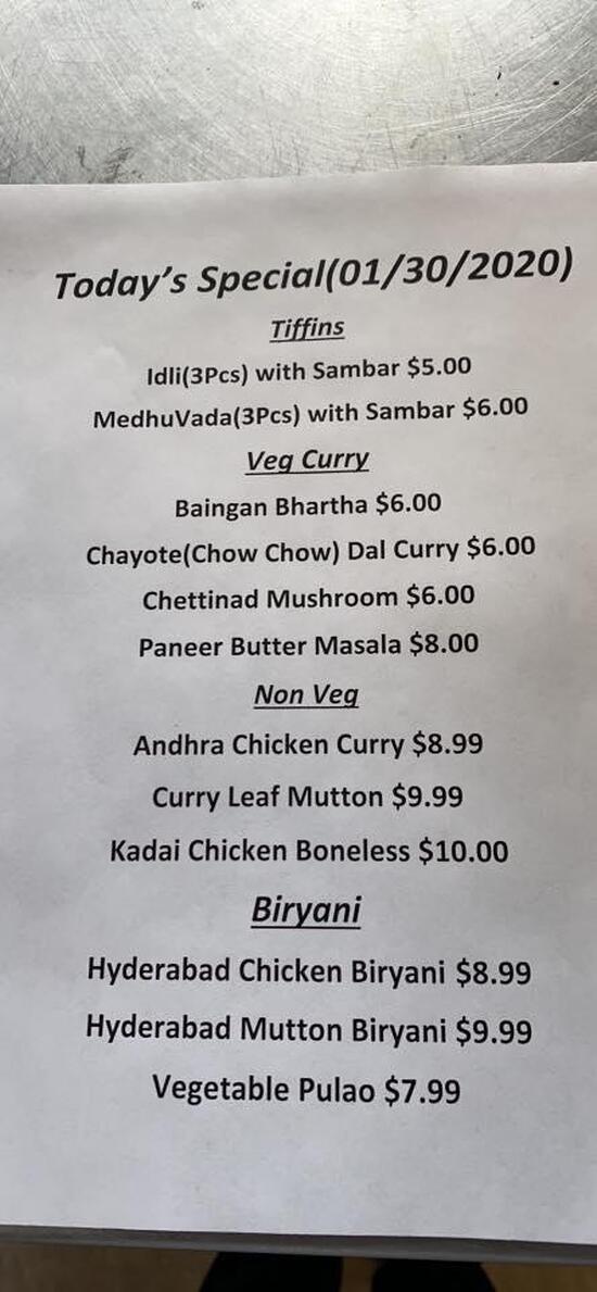 Sangam Mart in Morrisville - Restaurant menu and reviews