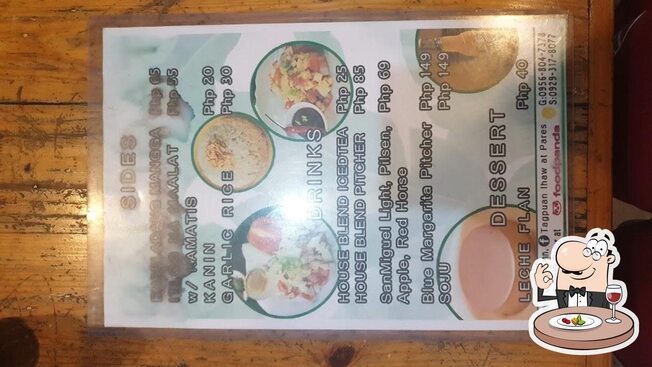 Menu at Tagpuan Bar and Resto, Pasig