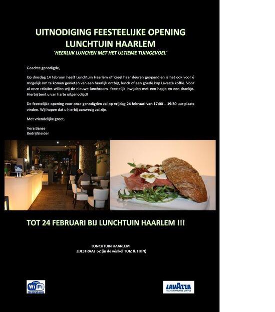 Menu at Pluk In de tuin, Haarlem