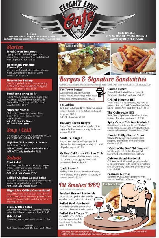 Menu at Flightline Cafe & Catering, Winter Haven