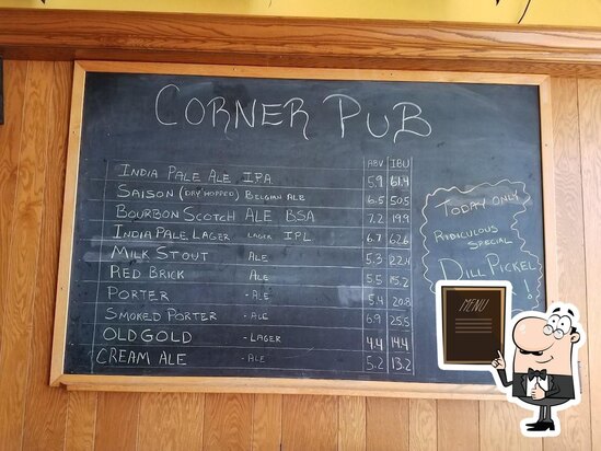 Menu at Corner Pub Brewery, Reedsburg