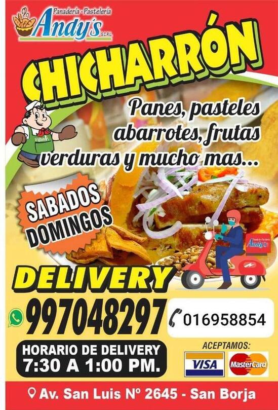 Carta de Panaderia Pasteleria Andy's, San Borja