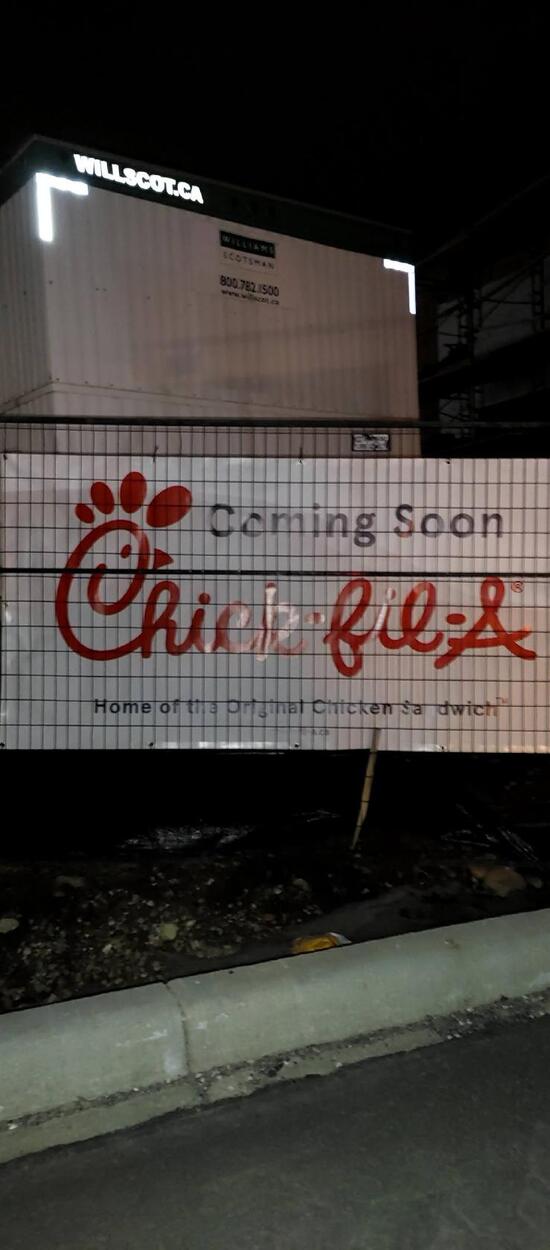 Menu at Chick-fil-A fast food, Kitchener