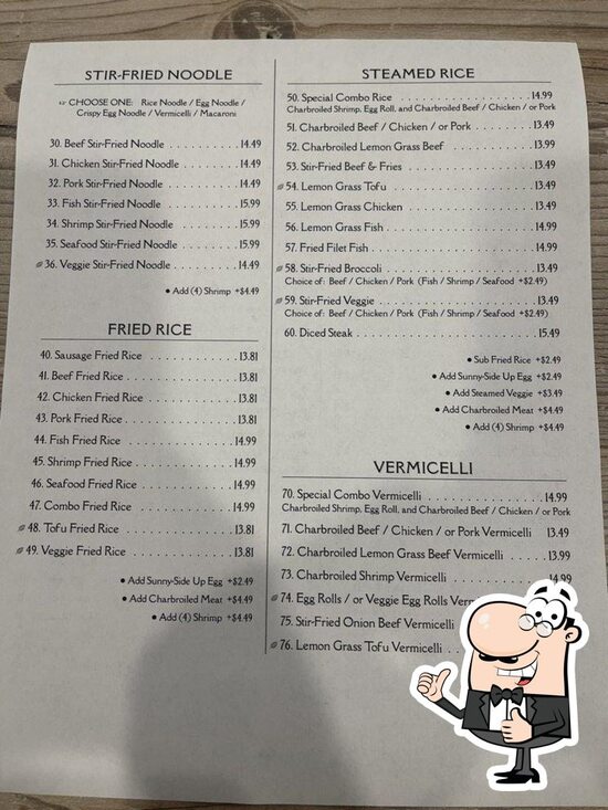 Menu at Pho 81 Vietnamese Cuisine restaurant, Riverside