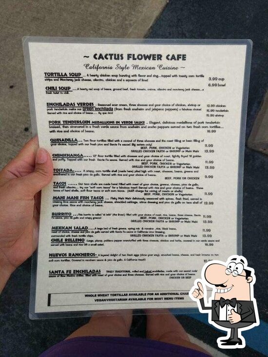 Menu at Cactus Flower Café - Navarre restaurant, Navarre