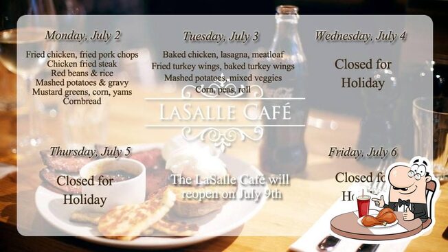 Menu at Lasalle Cafe, Baton Rouge
