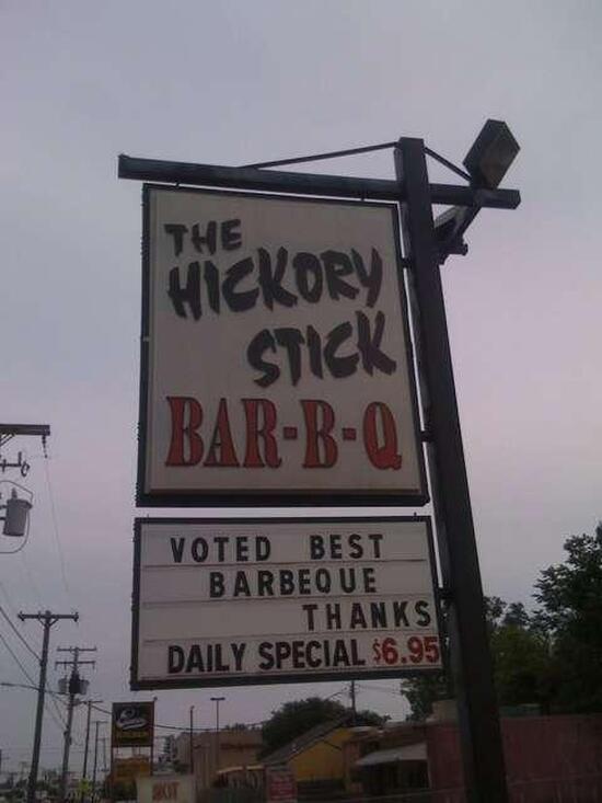 Menu at Hickory Stick BBQ, Shreveport
