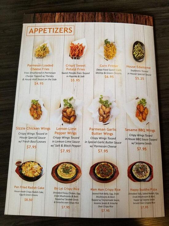 Menu at Sizzle Spot restaurant, San Jose