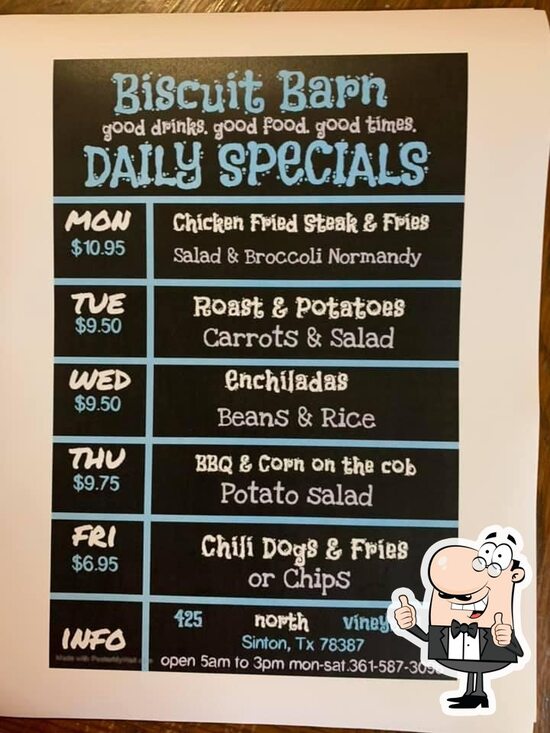 Menu at The Biscuit Barn, Sinton