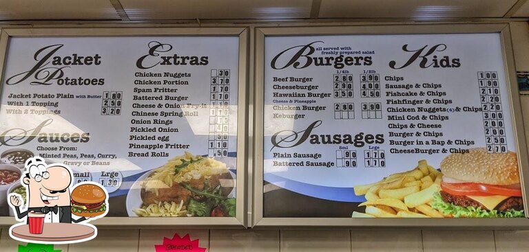 Menu at The Jolly Fryer restaurant, Boston