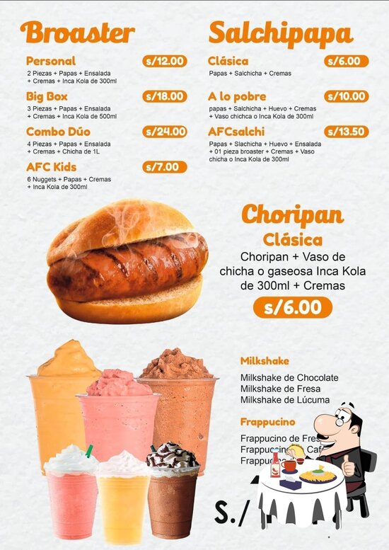 Carta de AFC Fast Food, Puente Piedra