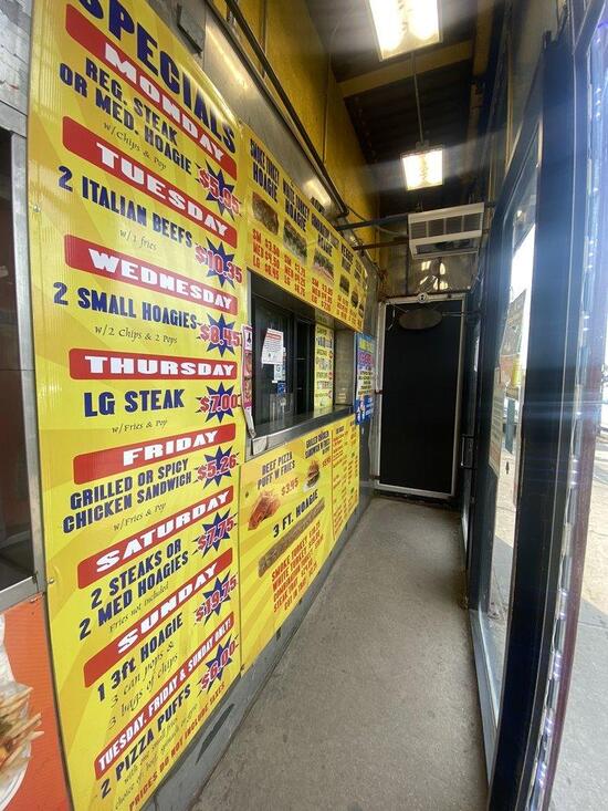 Menu at The Hoagie Place restaurant, Chicago