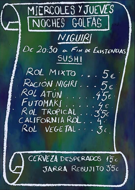 Menu at Nigiri Bar, Lalín