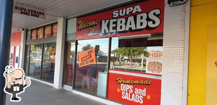 Menu at Supa Kebabs fast food, Echuca