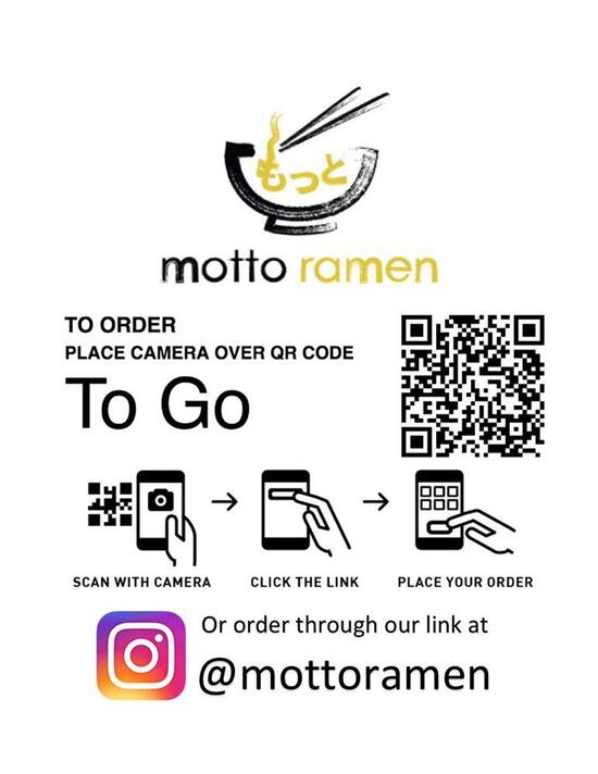 Menu at Motto Ramen restaurant, Westminster