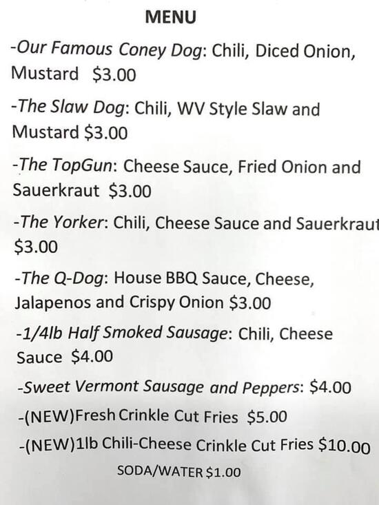 Menu at The Common Share Food Truck WV restaurant, Shepherdstown