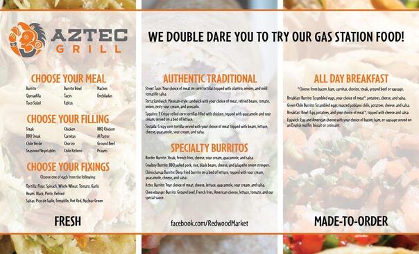 Menu at Aztec Grill restaurant, Lakeport
