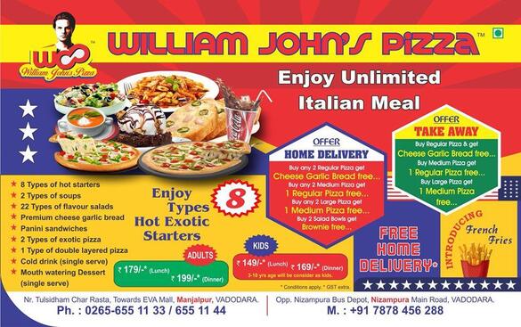 Menu at William John's Pizza (Nizampura) Best Pizza, Vadodara