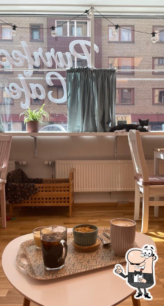 Menu at Purrfect Café cafeteria, Gothenburg