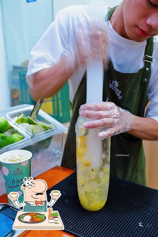 Menu at Funny Monkey - Chè, Trà chanh giã tay và Bánh đồng xu, Hanoi ...