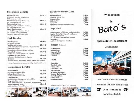 Speisekarte von Bato's - Spezialitäten Restaurant, Kiel