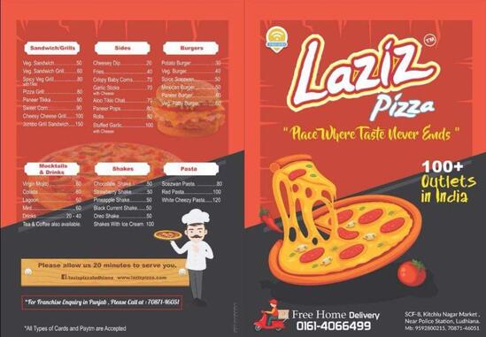 Menu at Laziz Pizza, Zirakpur, Shop No. 33 VIP Road