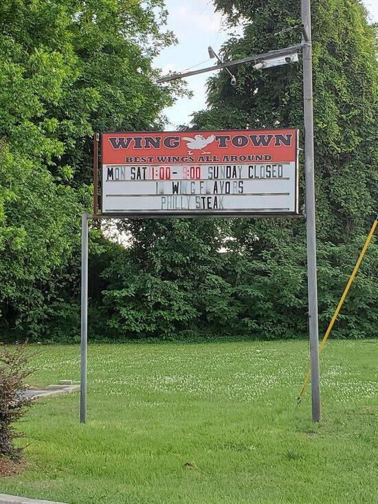 Menu at Wing Town restaurant, Opelika, 13 Samford Ave
