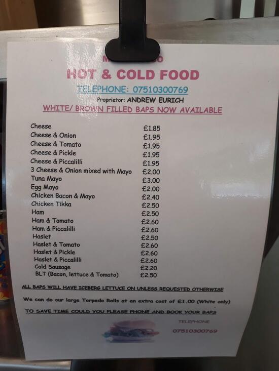 Menu at Munch & Go restaurant, Horncastle