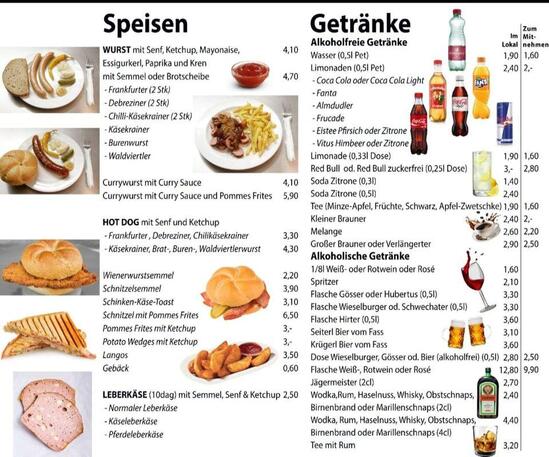 Speisekarte von Imbiss stube pub & Bar, Wolkersdorf im Weinviertel