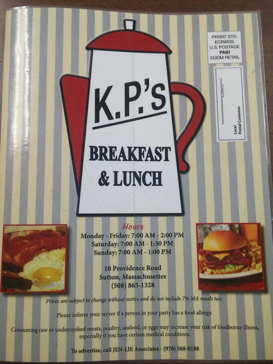 KP'S Breakfast and Lunch, Sutton - Restaurant menu, prices and reviews