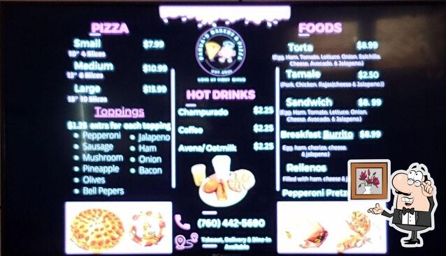 Menu at Pahua's Bakery & Pizza, Valley Center