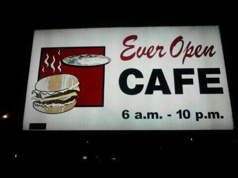 Menu at Ever Open Cafe, Fort Collins