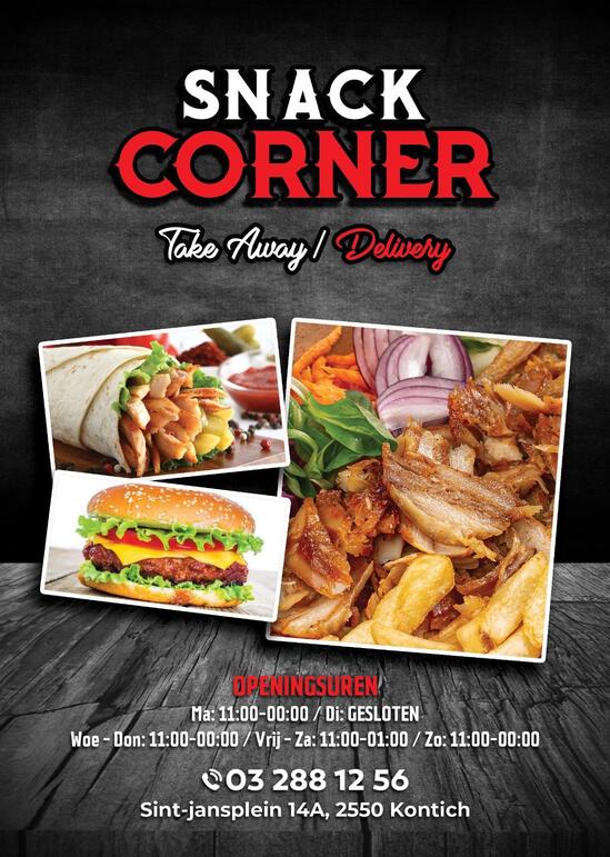 Menu at Snack Corner, Kontich