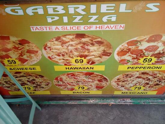 Menu at Gabriel S Pizza pizzeria, Guiguinto