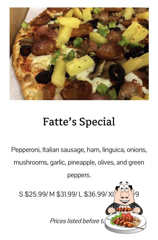Menu at Fatte's pizza Of Lompoc pizzeria, Lompoc