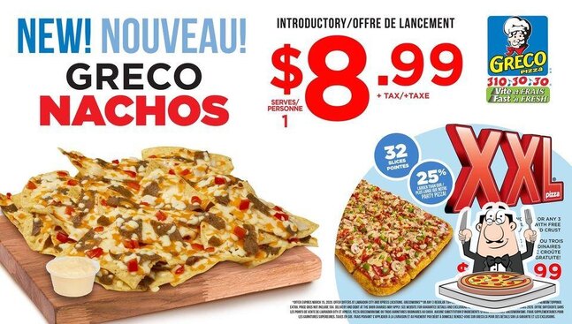 Greco Pizza pizzeria, Beresford, 763 Rue Principale - Menu du ...
