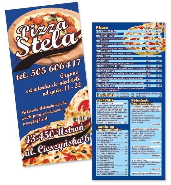 Menu at Pizzeria Stela, Ustroń