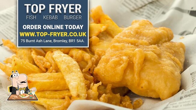 Menu at Top Fryer restaurant, Bromley