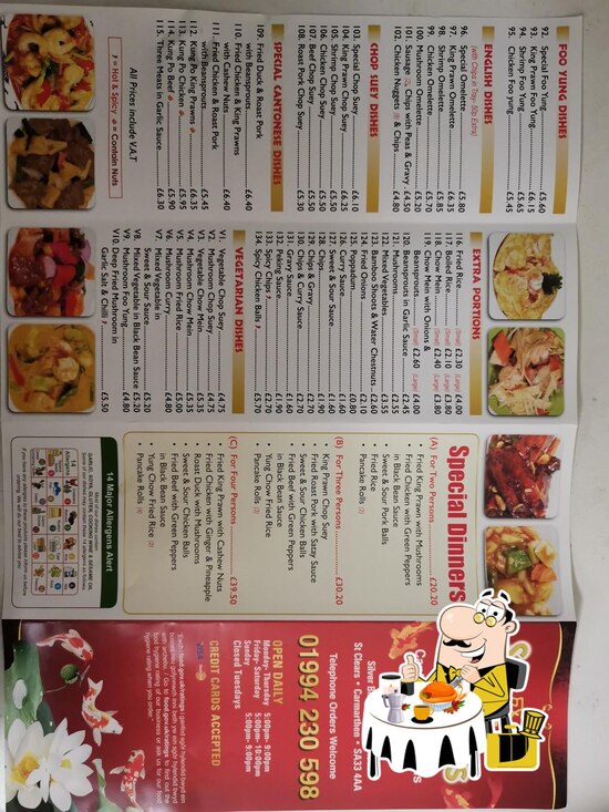 Menu at St Clears Takeaway fast food, Saint Clears