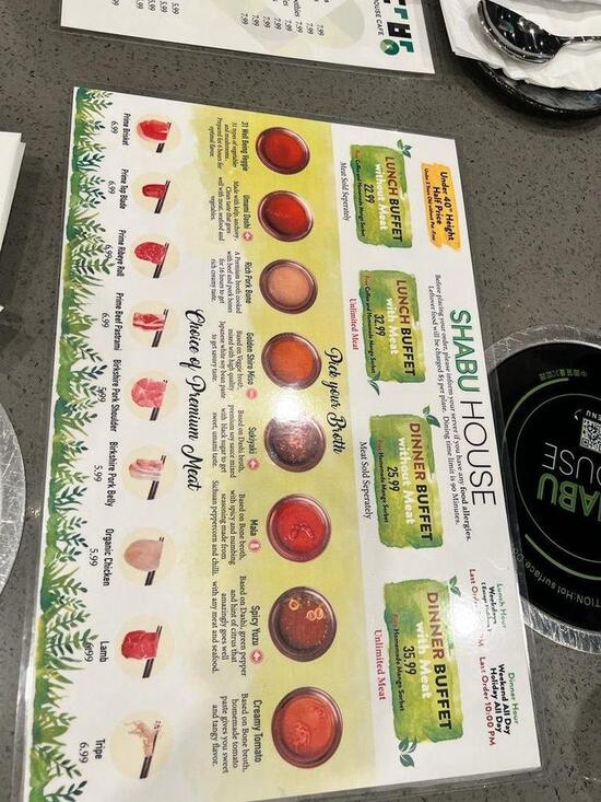 Shabu House AYCE 샤브하우스 in Fort Lee - Restaurant menu and reviews