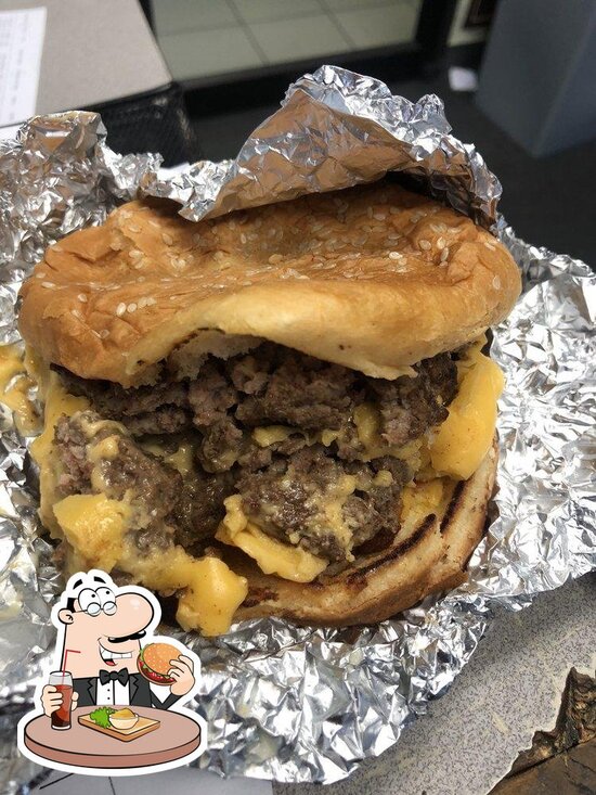 Menu at Five Guys fast food, Cypress, Hwy 290