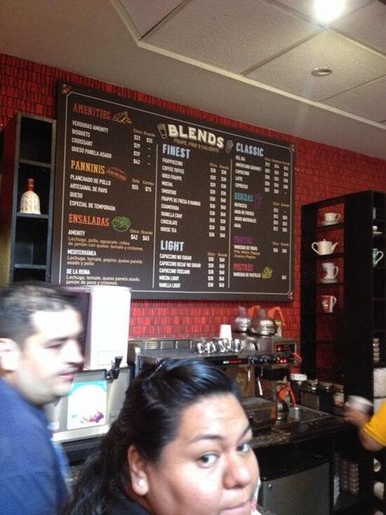 Menu at Cafetería Amenity, Monterrey