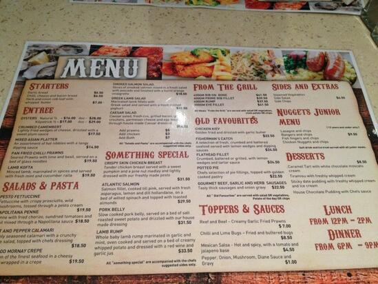 Menu at Black Nugget pub & bar, Moranbah