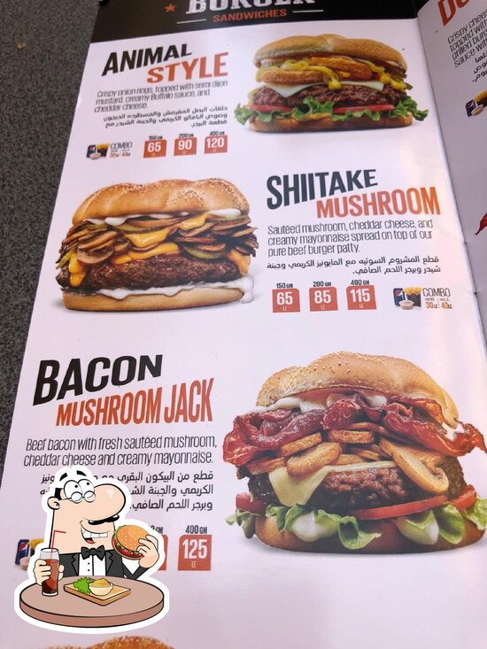Menu at Buffalo Burger restaurant, Hurghada, الممشى السياحى،
