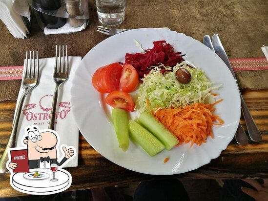 Speisekarte von Restaurant „Ostrovo“, Mazedonien