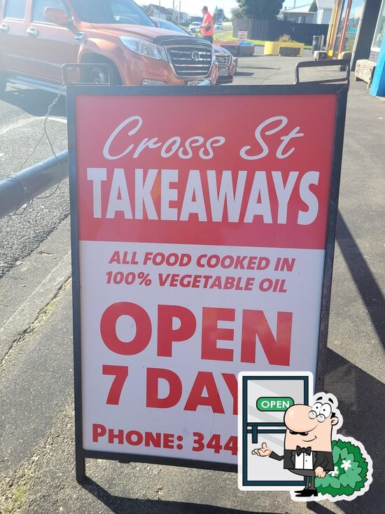 Menu at Cross street takeaways, Whanganui